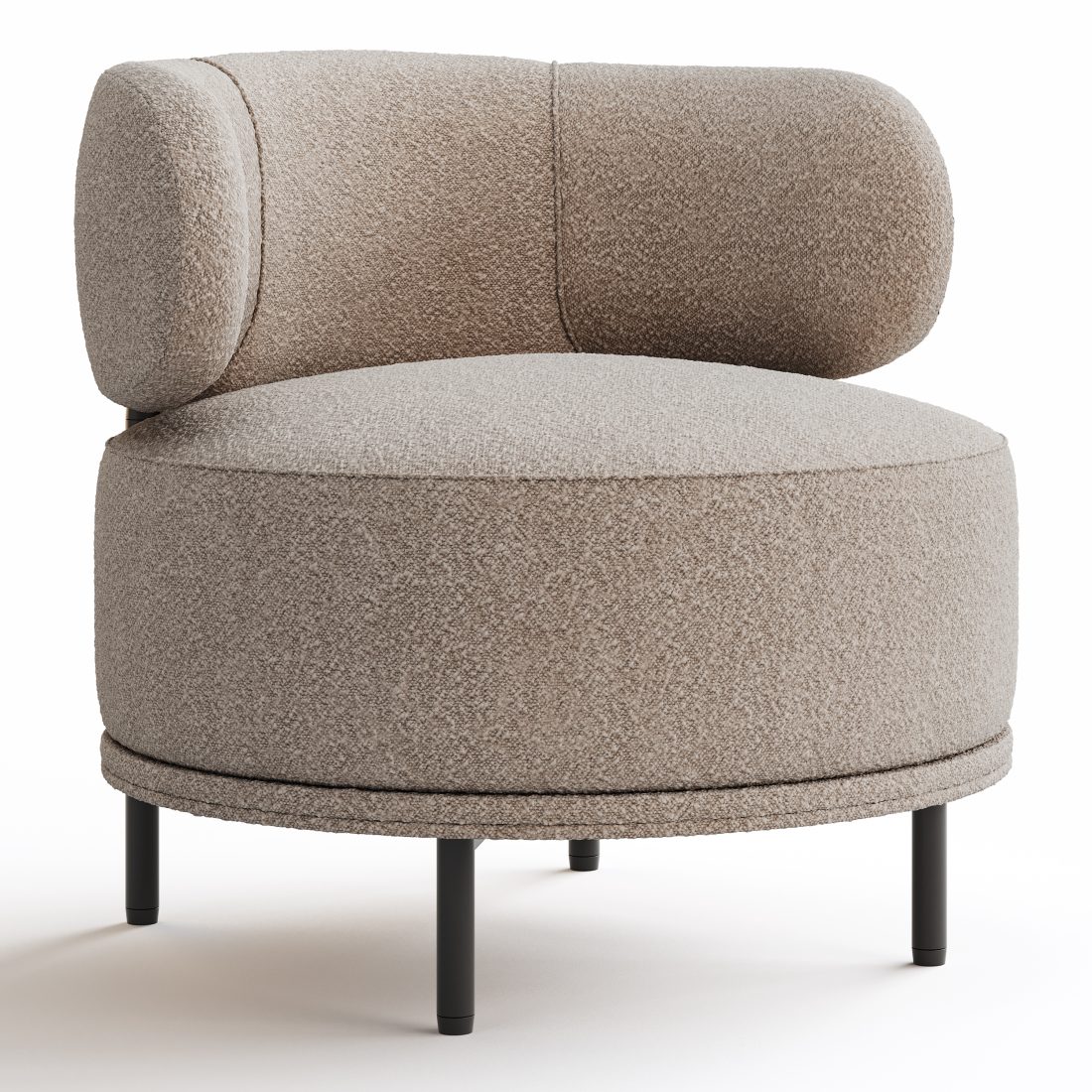 Penn Taupe Boucle Wing Back Accent Chair - 3D Model for Corona