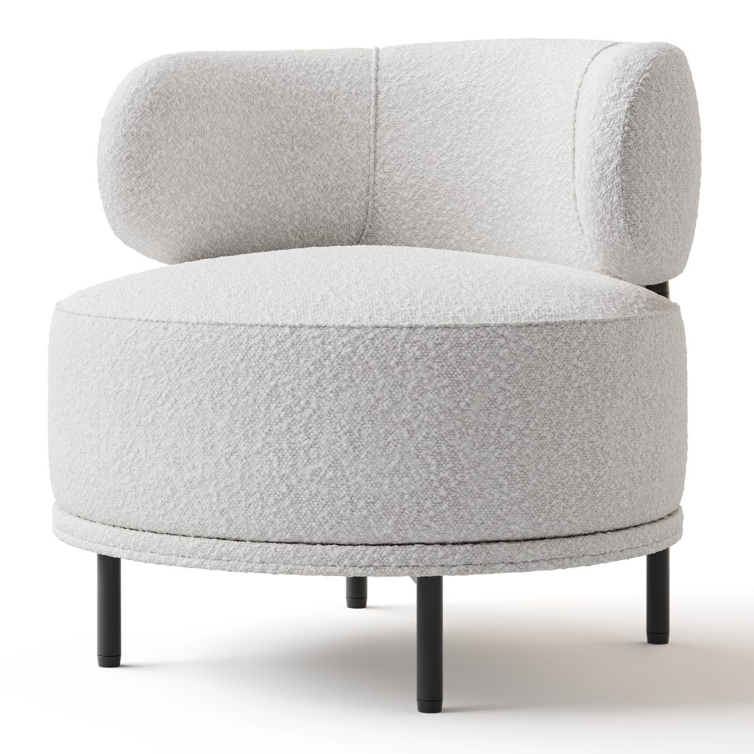 Penn Taupe Boucle Wing Back Accent Chair - 3D Model for Corona