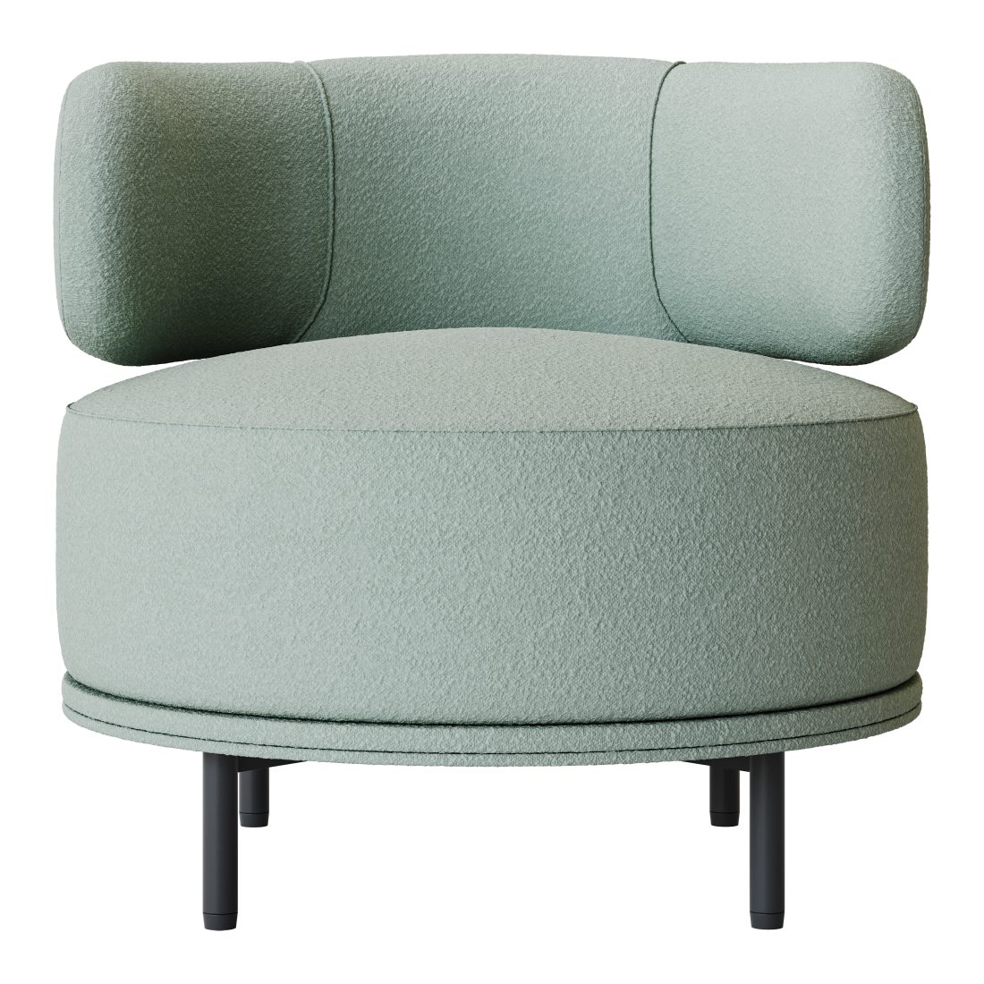 Penn Taupe Boucle Wing Back Accent Chair - 3D Model for Corona