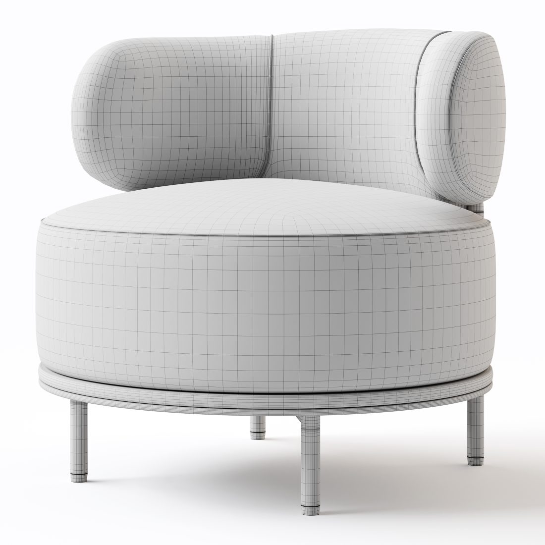 Penn Taupe Boucle Wing Back Accent Chair - 3D Model for Corona
