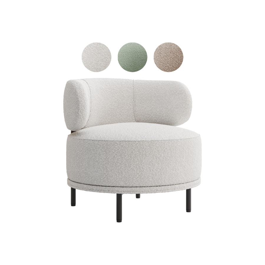 Penn Taupe Boucle Wing Back Accent Chair - 3D Model for Corona