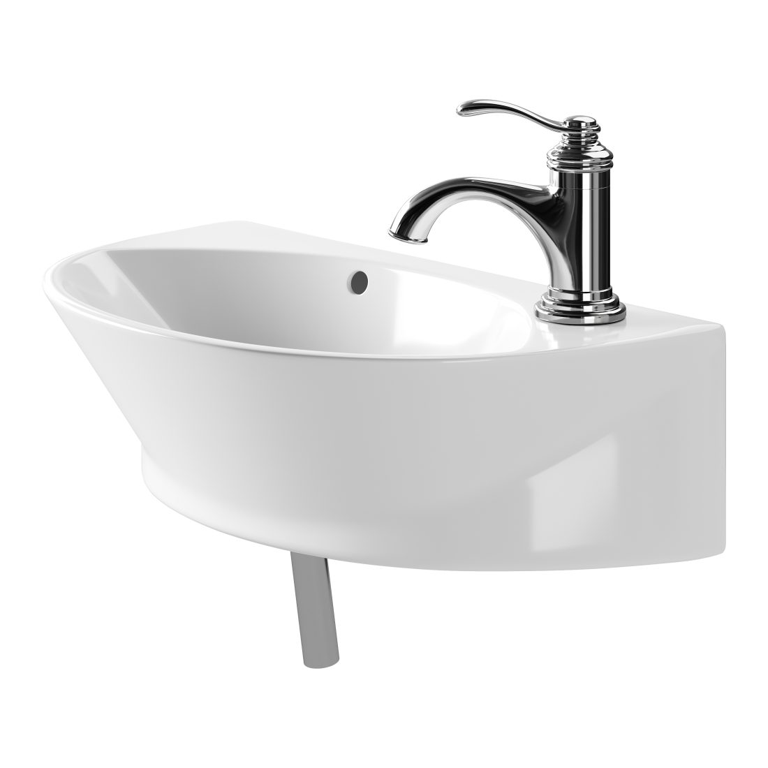 Small Wall Mount Sink For Bathroom 3D Model for Corona | CGMood