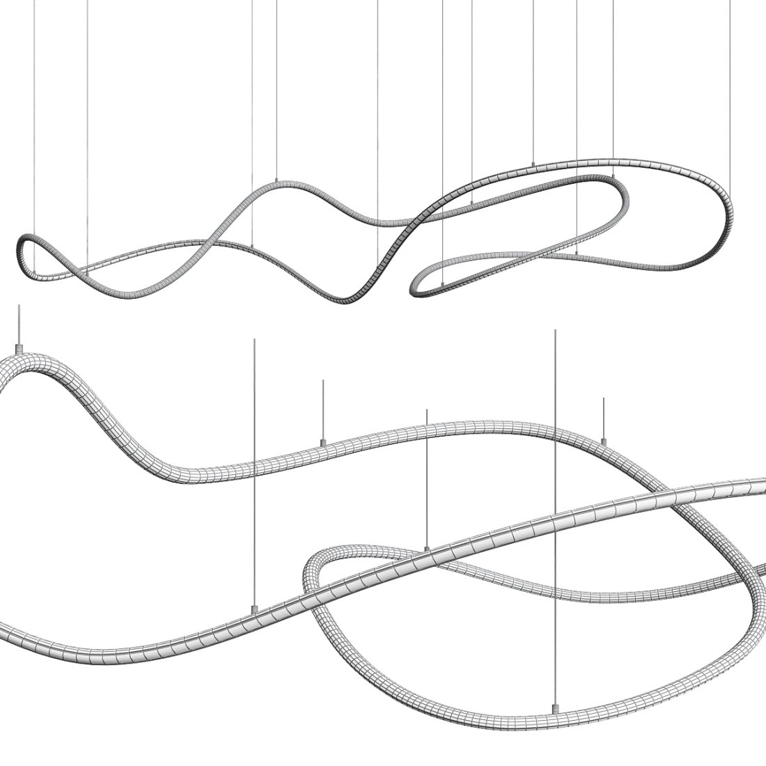 Net Linear Chandelier 3D Model for VRay | CGMood