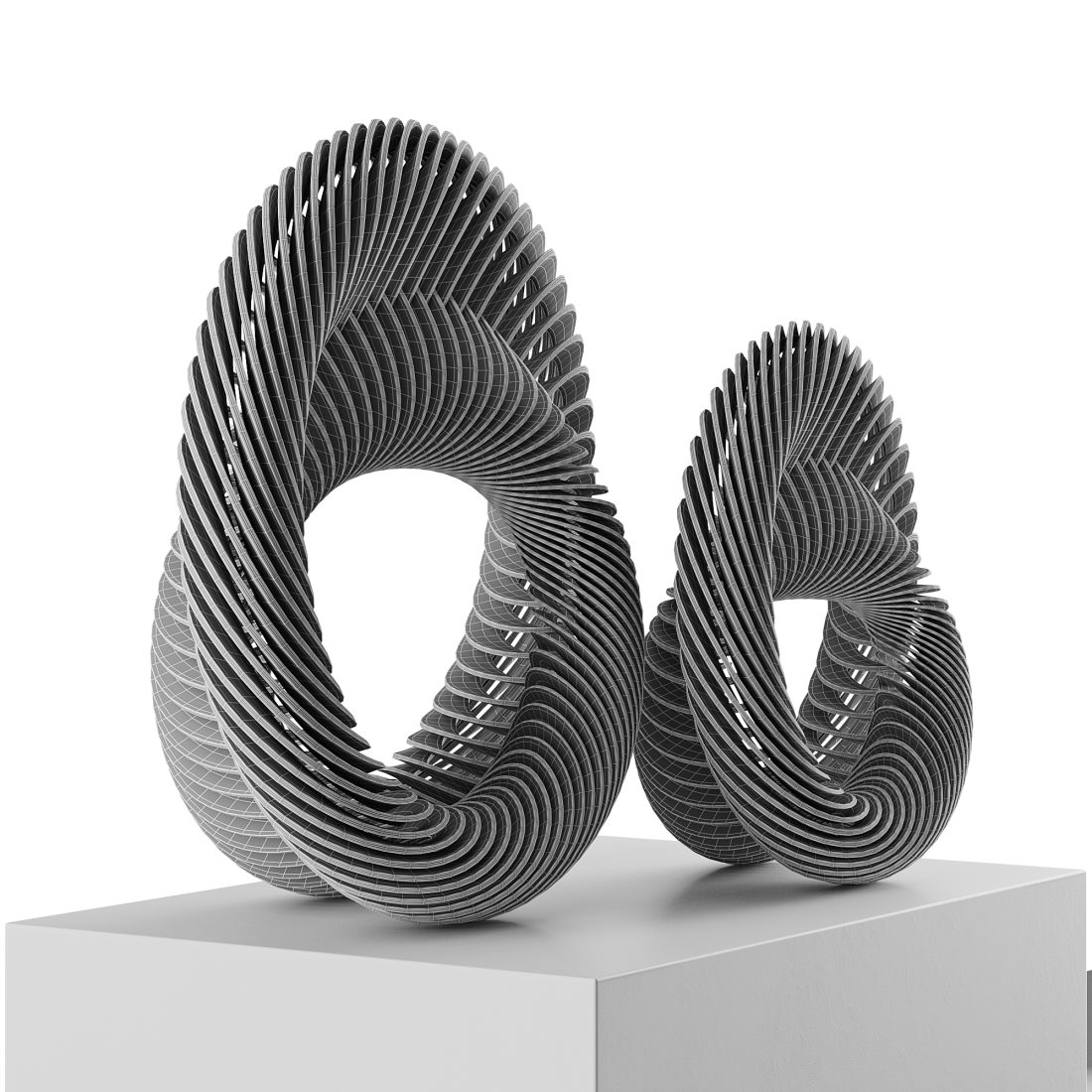 Abstract Sculpture Nautilus Mobius 3D Model for VRay, Corona | CGMood