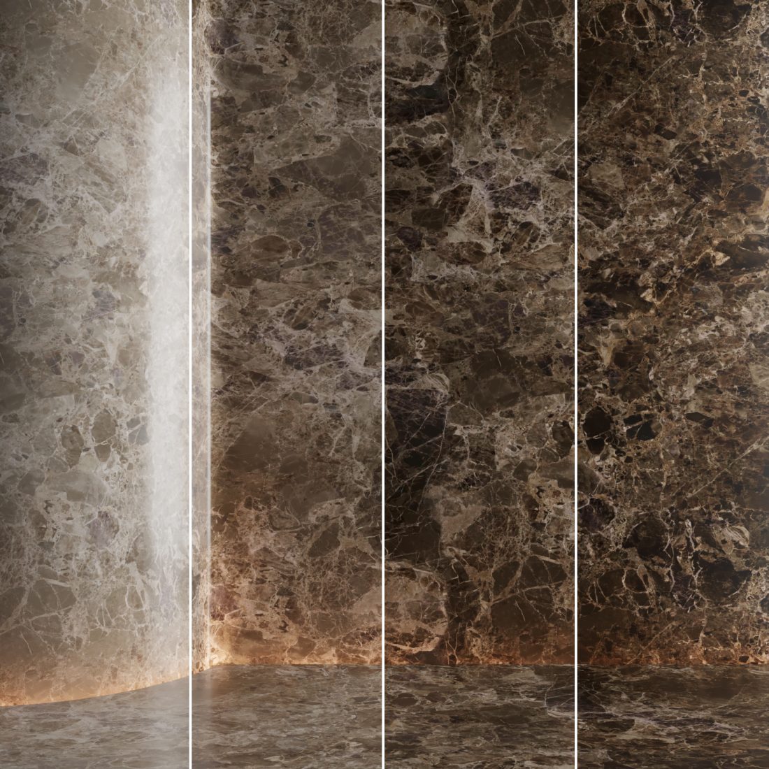 Marble 12 Colors (004 Seamless Texture) - 3D Model for VRay, Corona