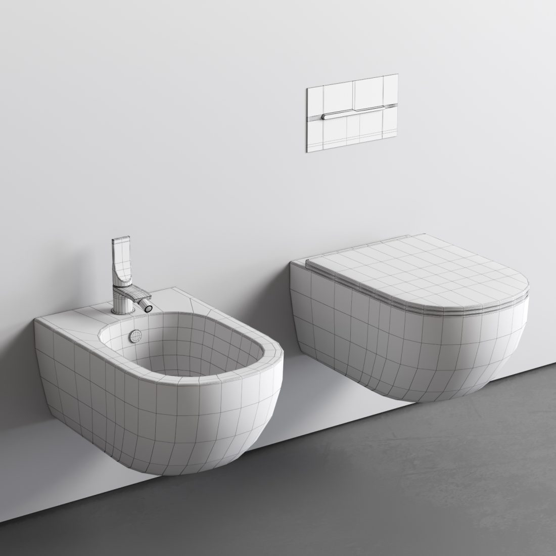 Nic Pin Wc/ Bidet 3D Model for VRay, Corona | CGMood