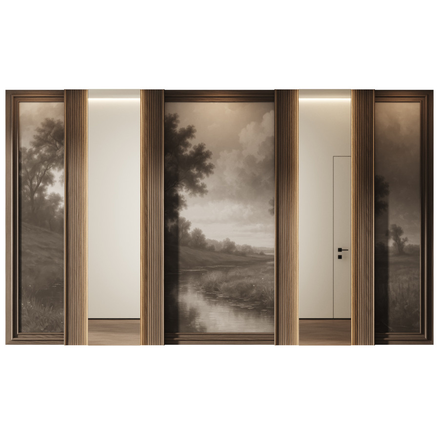 Decorative V92 Wall Panels - 3D Model for VRay, Corona