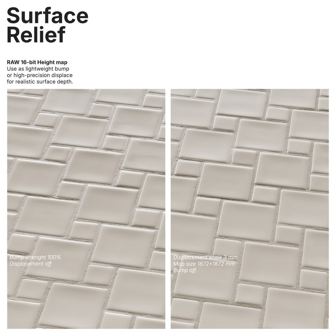 Square Mosaic Tiles Hopscotch Pinwheel Texture / PBR Material | CGMood
