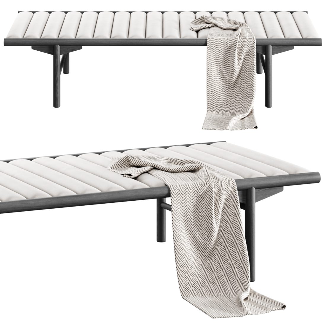 Align Daybed By Menu - 3D Model for VRay, Corona