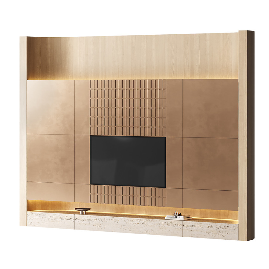 Tv Wall In Bronze - 3D Model for Corona