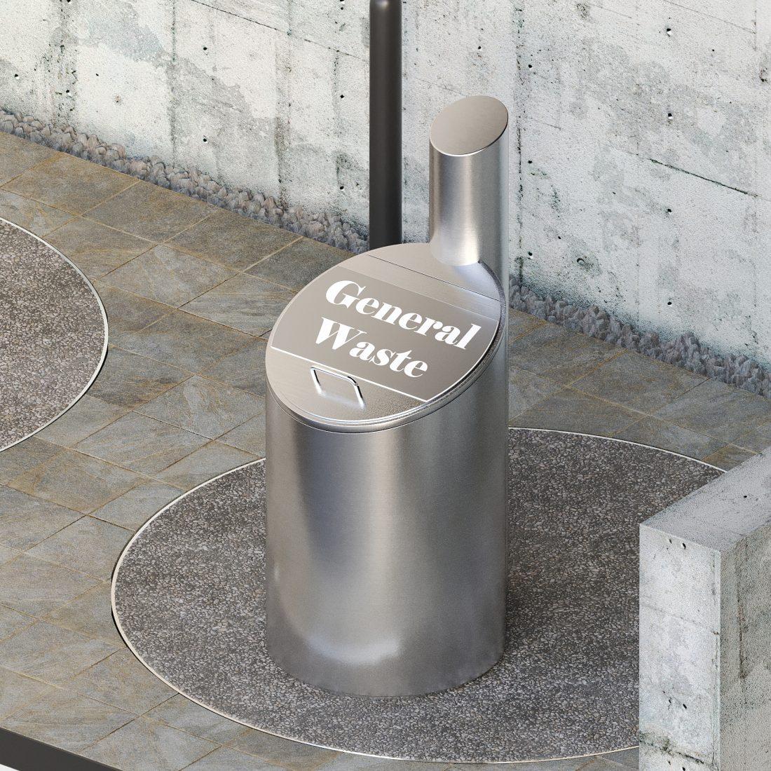 General Waste Containers With Underground Storage - 3D Model for Corona