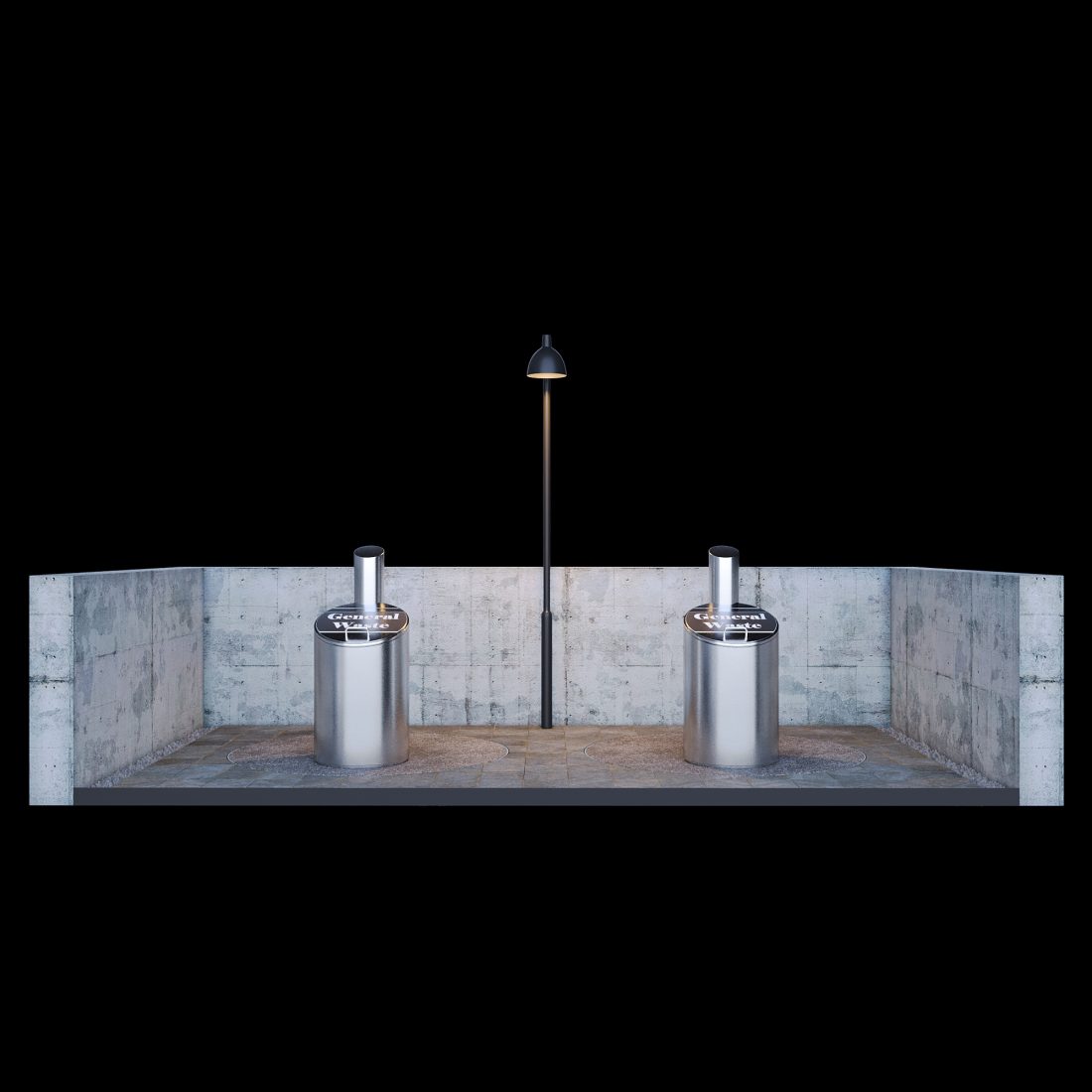 General Waste Containers With Underground Storage 3D Model for Corona ...