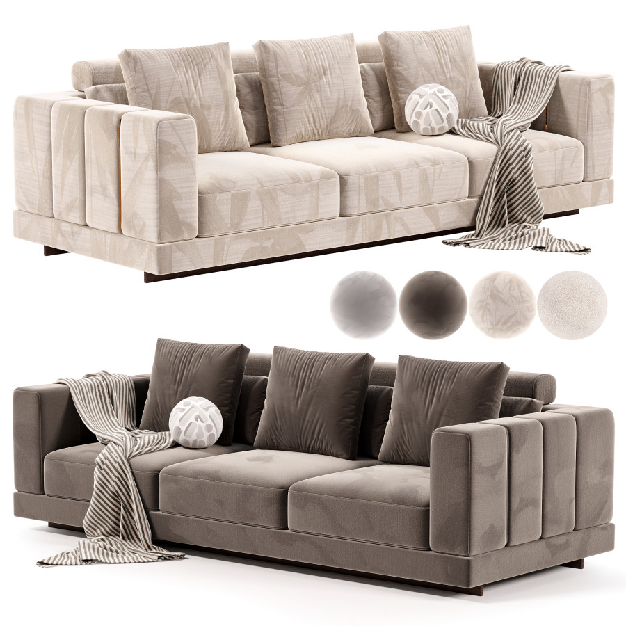 Vercelli_3_seater_sofa - 3D Model for Corona