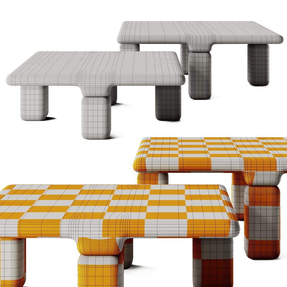 Ze Hc28 Maison Coffee Tables - 3D Model for Corona
