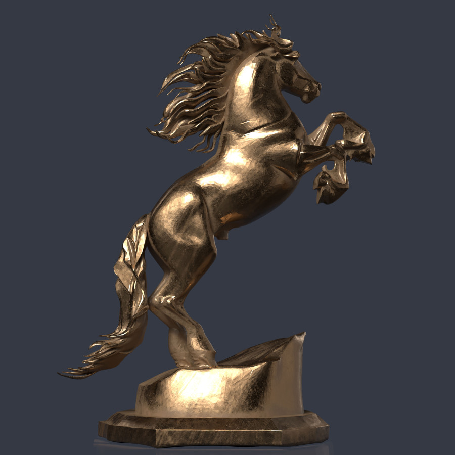D11 Metal Horse Sculp 3D Model for Corona | CGMood