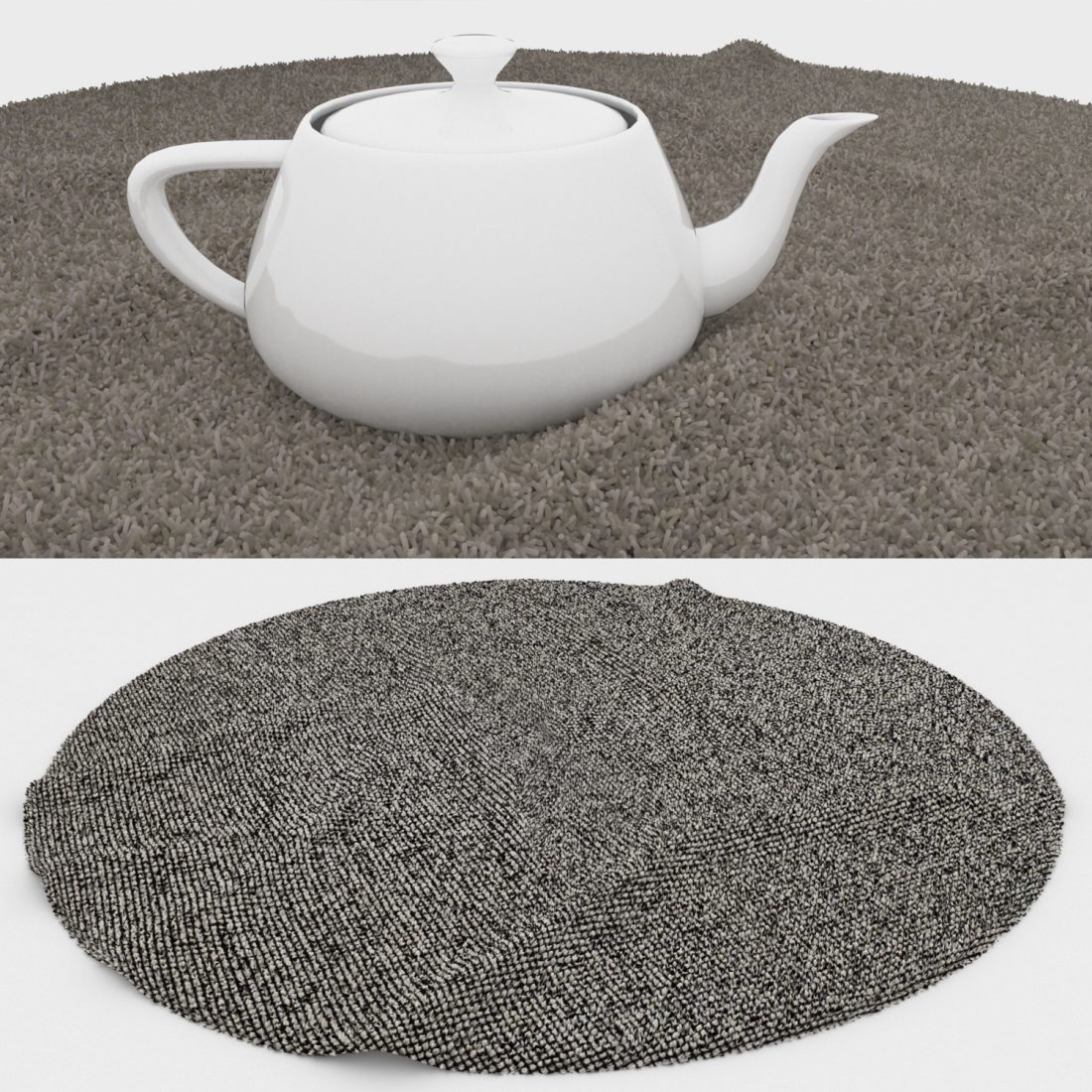 Round Rug Set 293 - 3D Model for VRay, Corona