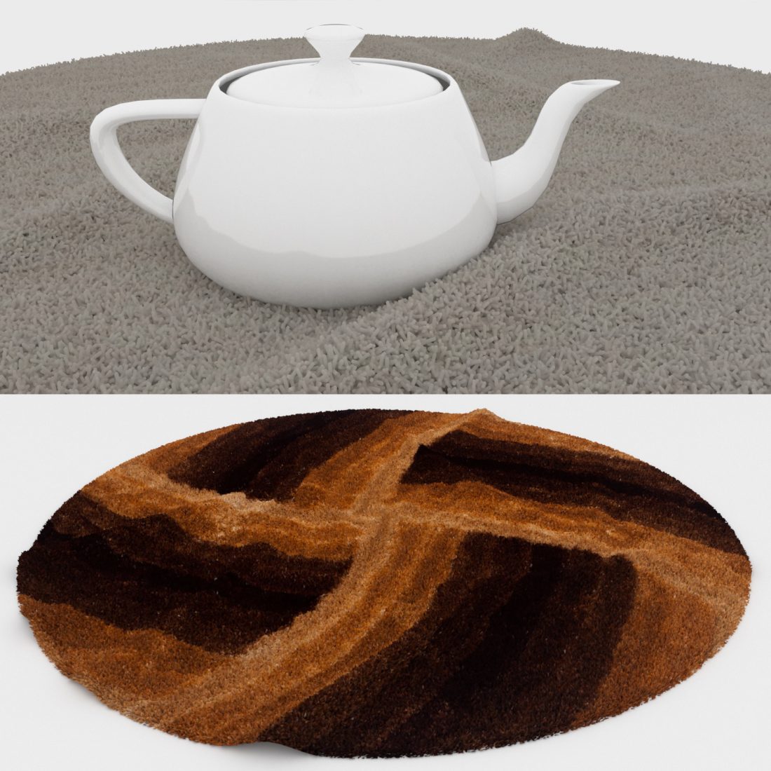 Round Rug Set 297 - 3D Model for VRay, Corona
