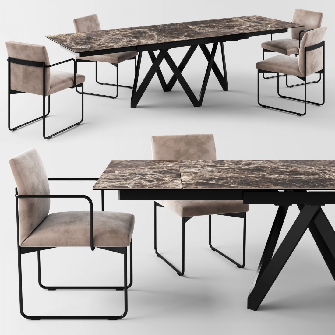 Calligaris Cartesio Extendable Table - 3D Model for VRay