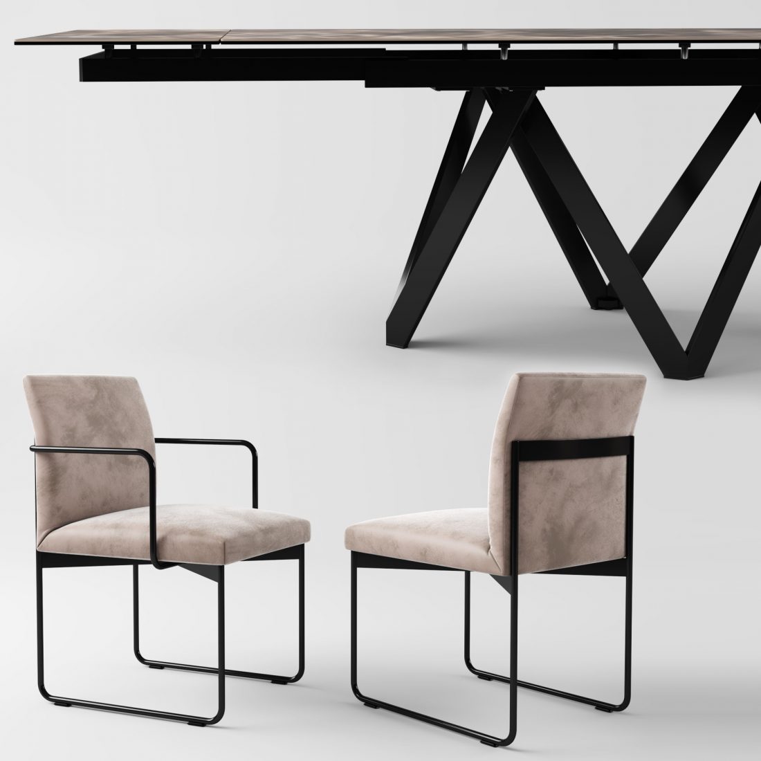 Calligaris Cartesio Extendable Table - 3D Model for VRay