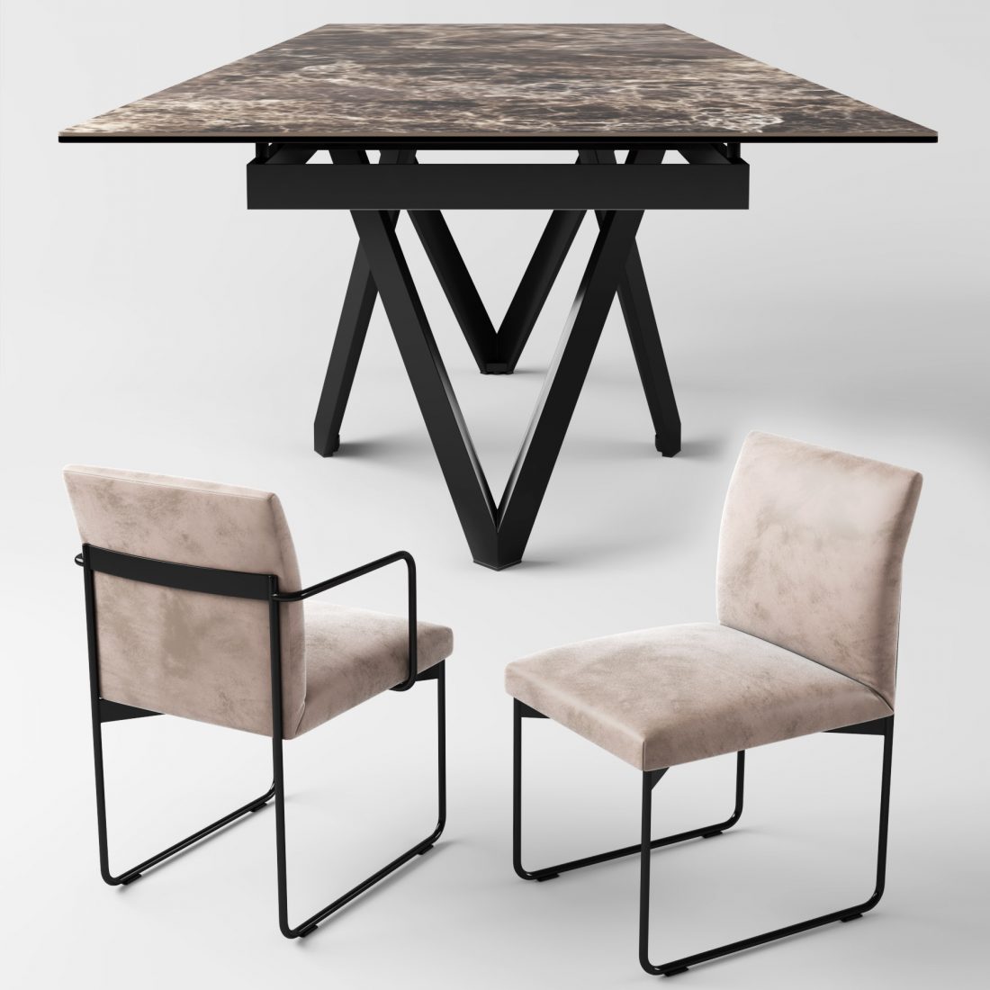 Calligaris Cartesio Extendable Table - 3D Model for VRay
