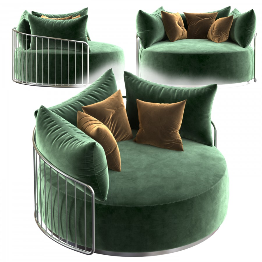 Charleston_round_sofa - 3D Model for VRay