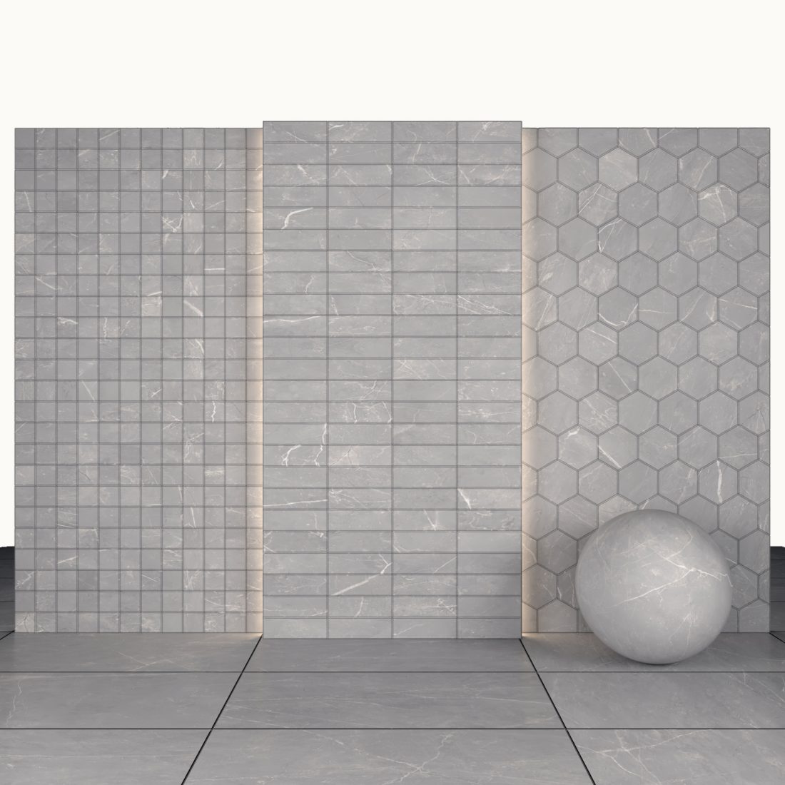 Sterlina Gray Marble 01 - 3D Model for VRay