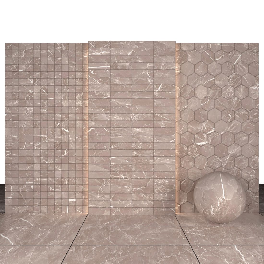 Gray Marble 07 - 3D Model for VRay