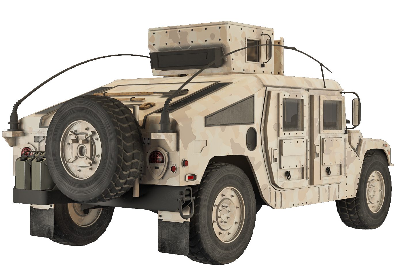Humvee Military M1114 - 3D Model for VRay