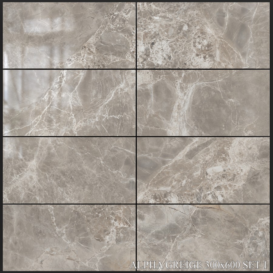 Yurtbay Seramik Alpha Greige 300x600 Set 1 - 3D Model for VRay
