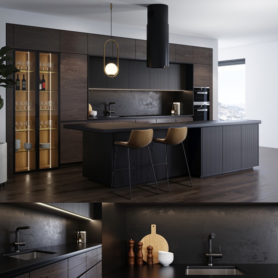 Modern Kitchen 7 3D Model for VRay, Corona | CGMood