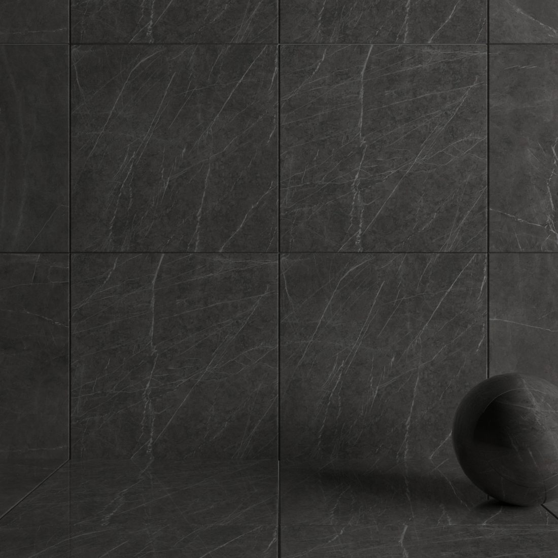 Wall Tiles 319 Gray Stone - 3D Model for VRay, Corona