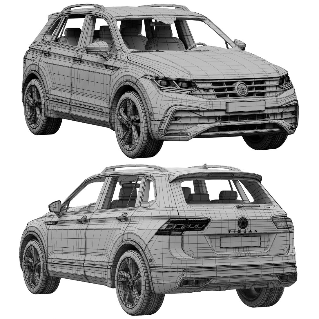 Volkswagen Tiguan 2021 - 3D Model for VRay
