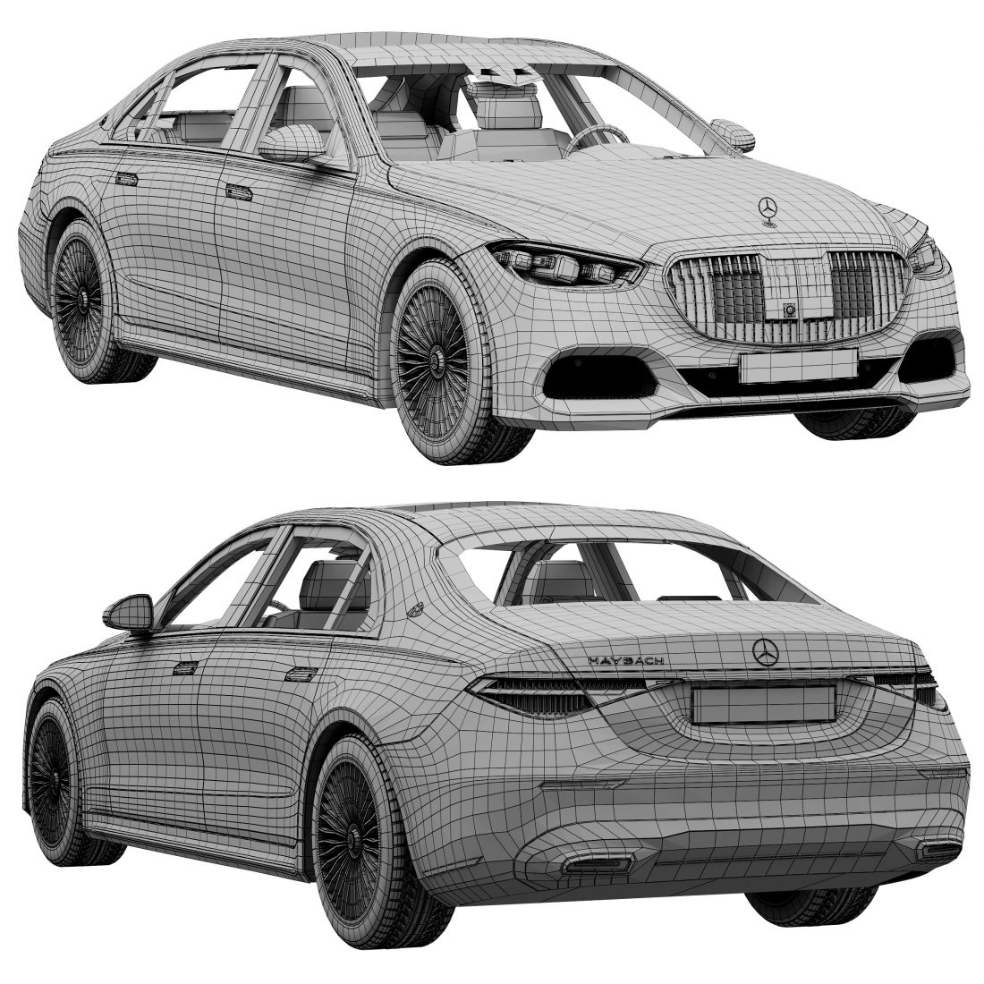 Mercedes-benz S-class Maybach 2021 - 3D Model for VRay