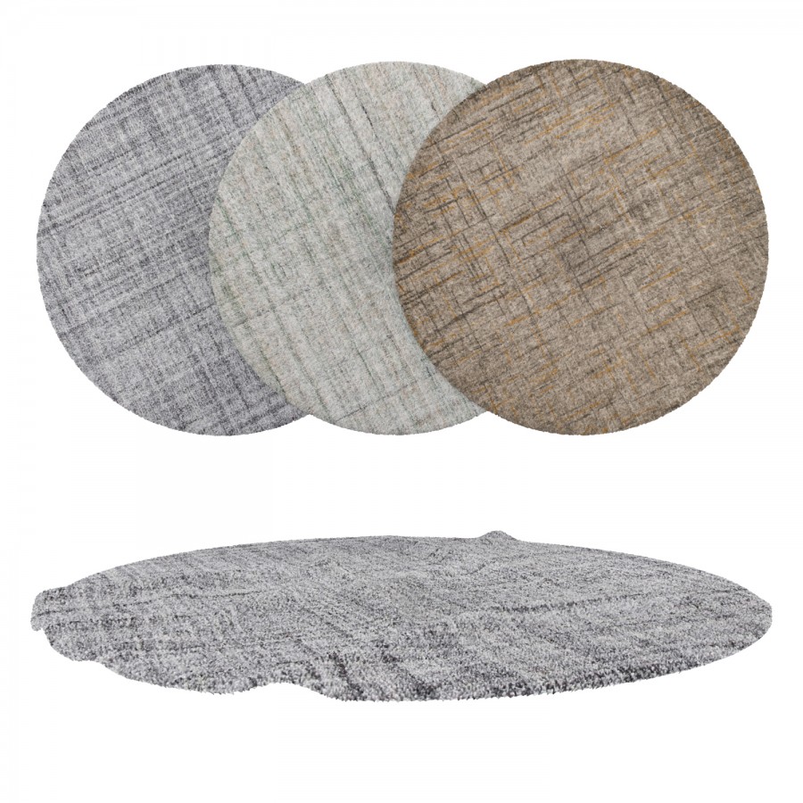 Round Rug Set 303 - 3D Model for VRay, Corona