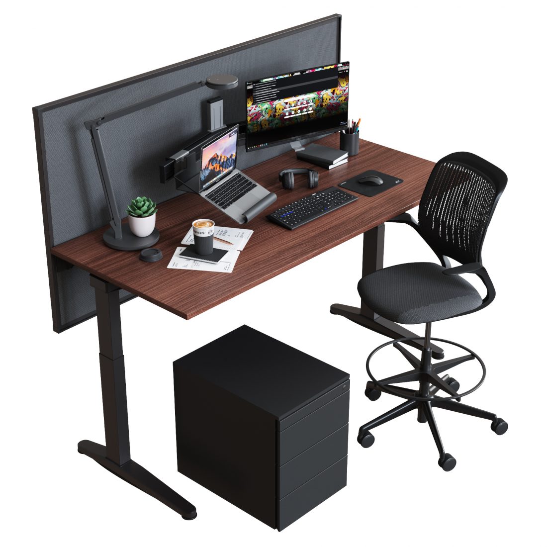 Steelcase - Standing Workstation - 3D Model for VRay, Corona