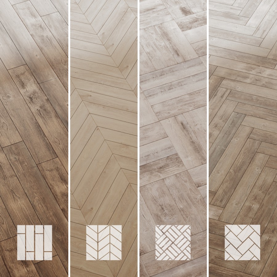 Wood Floor Pine Oak Set 3 - 3D Model for VRay, Corona