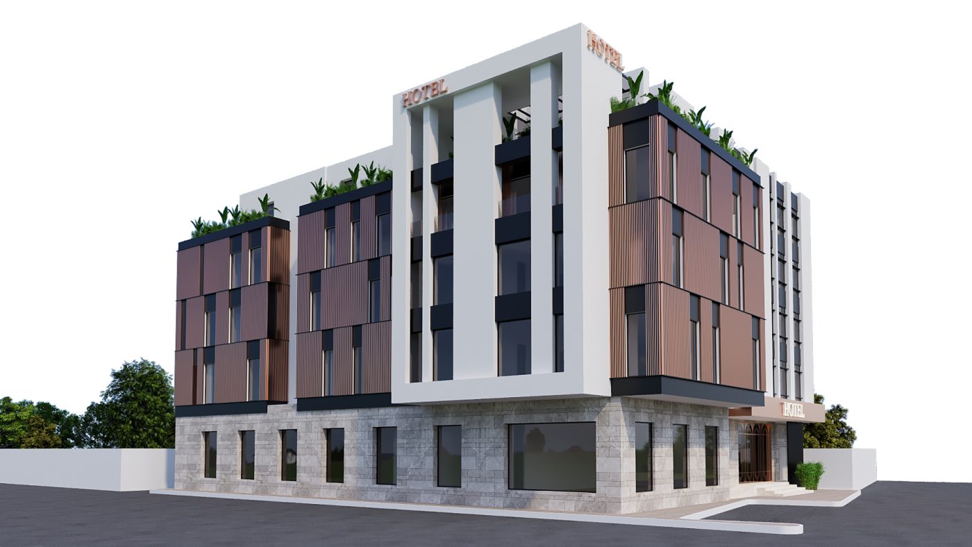 Modern Hotel - 3D Model for Corona