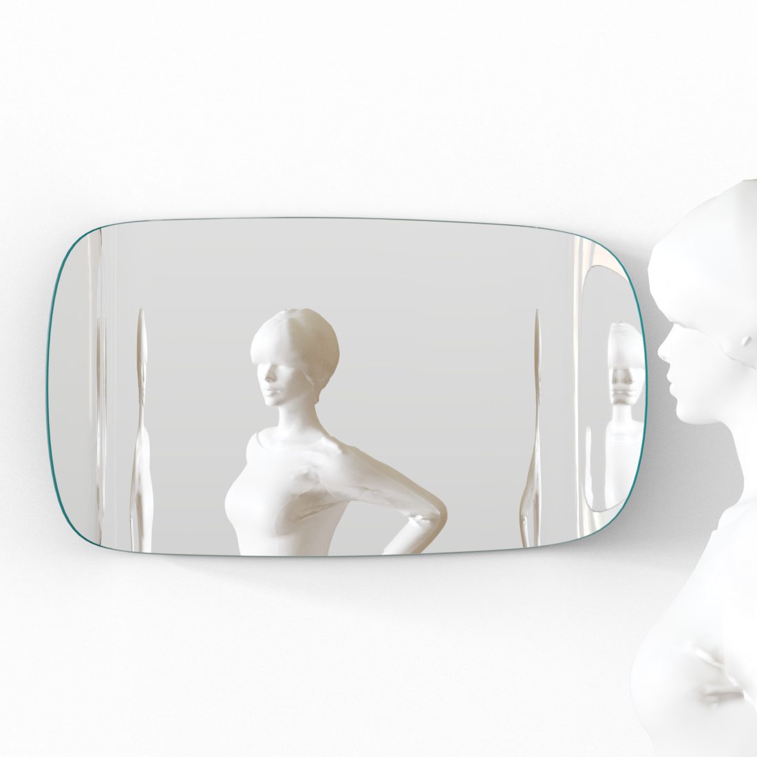 Wall Mirror With Three Planes Of Vision - 3D Model for VRay, Corona