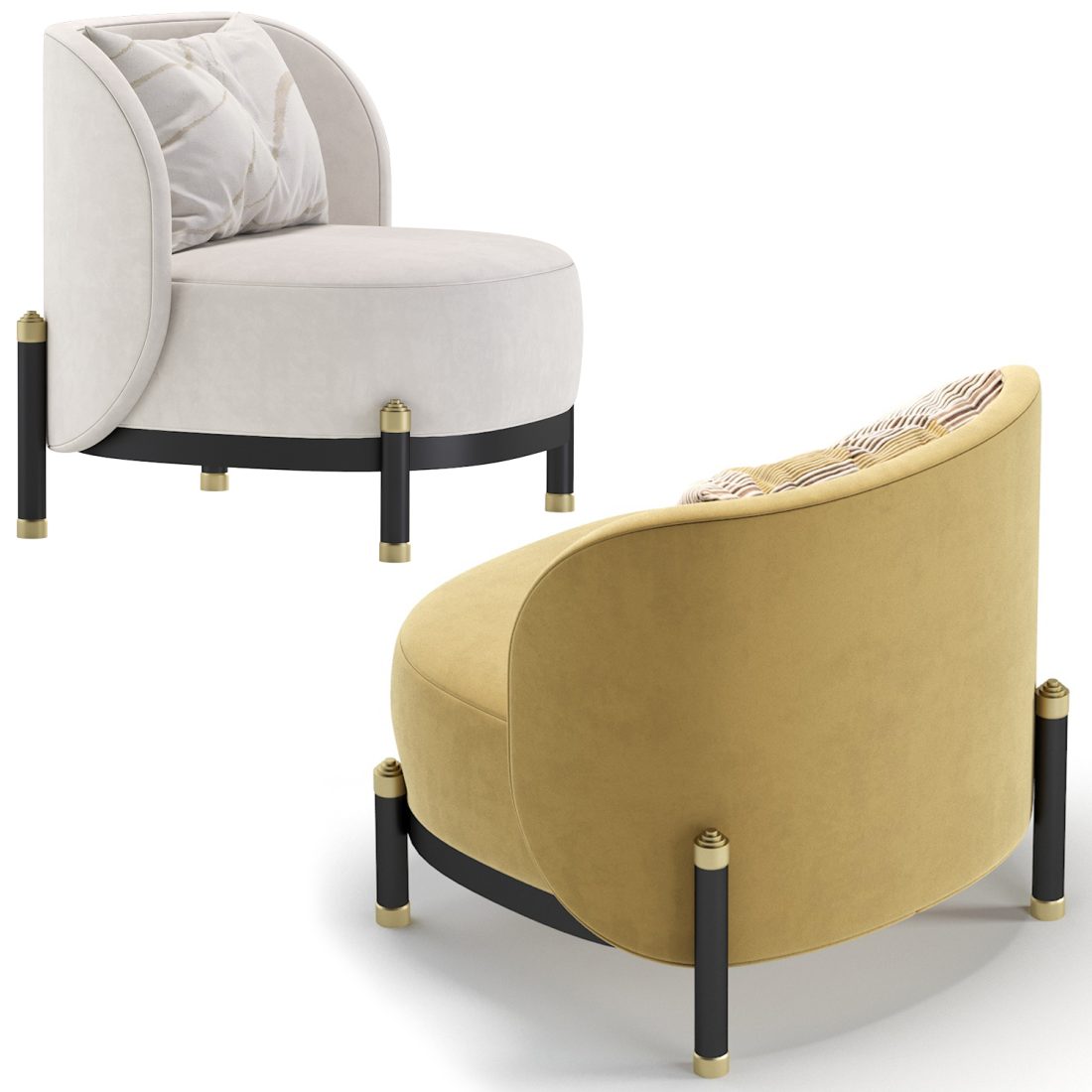 Armchair Grayson By Cazarina Interiors 5 Colors Ve - 3D Model for Corona