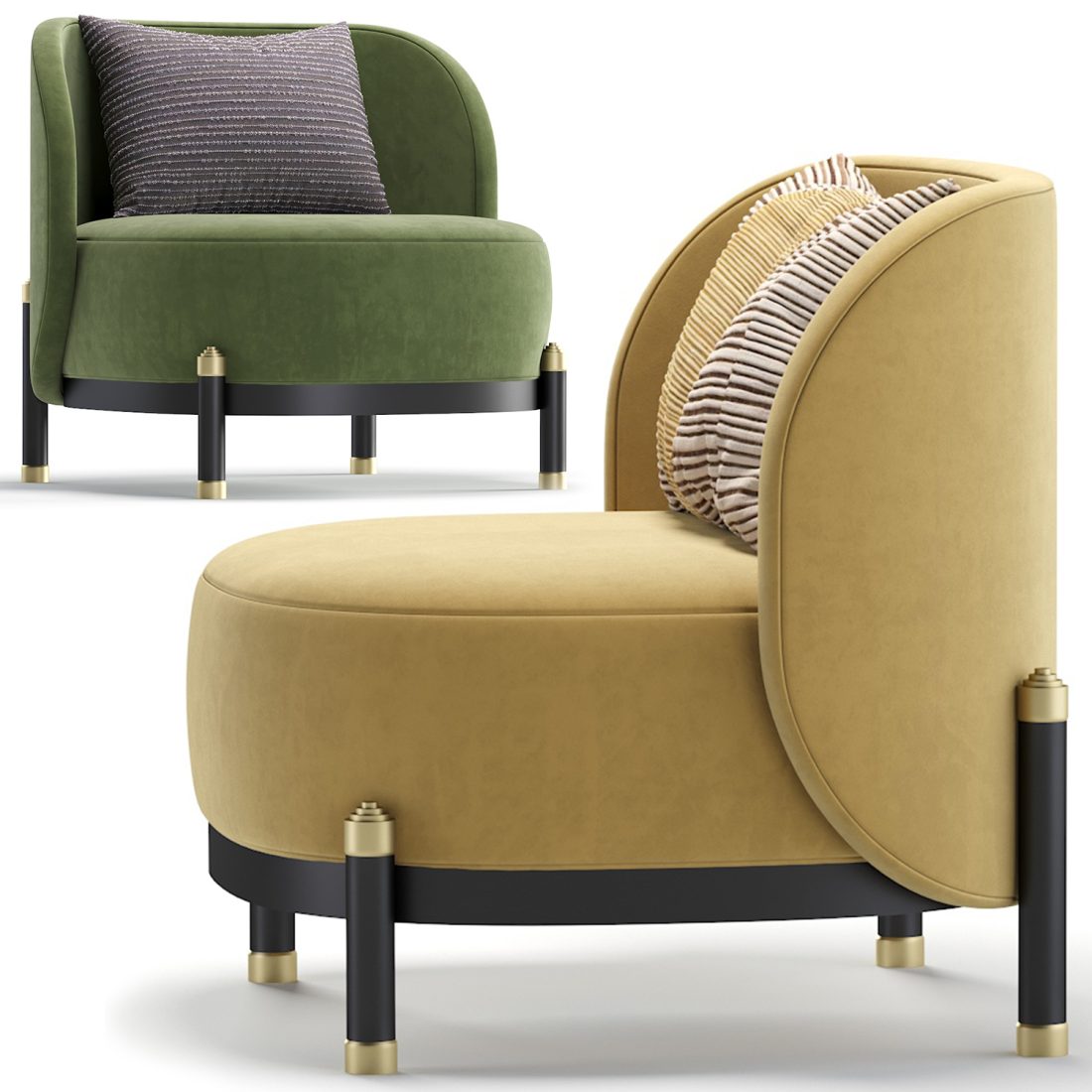 Armchair Grayson By Cazarina Interiors 5 Colors Ve - 3D Model for Corona