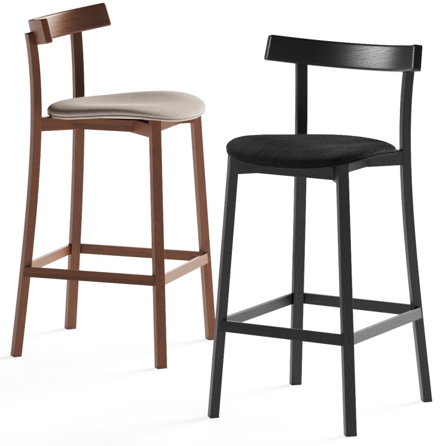 Cantarutti Timber Bar Chair - 3D Model for VRay, Corona