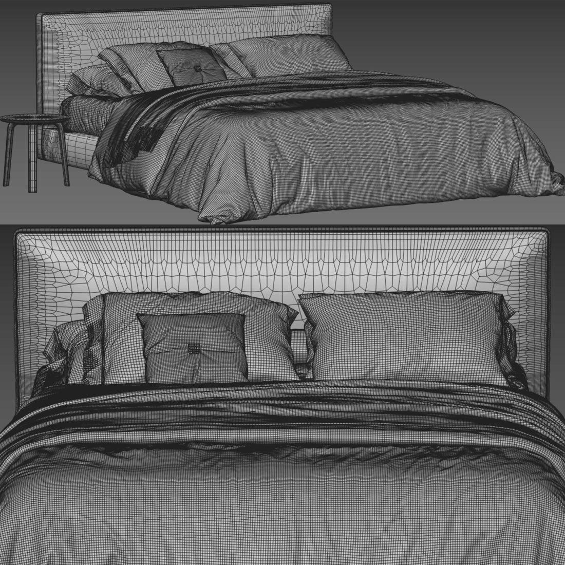 B&b Italia Richard Bed 3D Model for VRay, Corona | CGMood