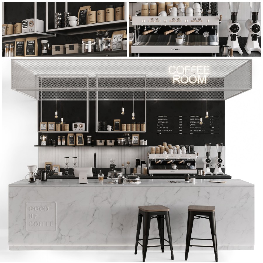 Coffee Shop - 3D Model for Corona