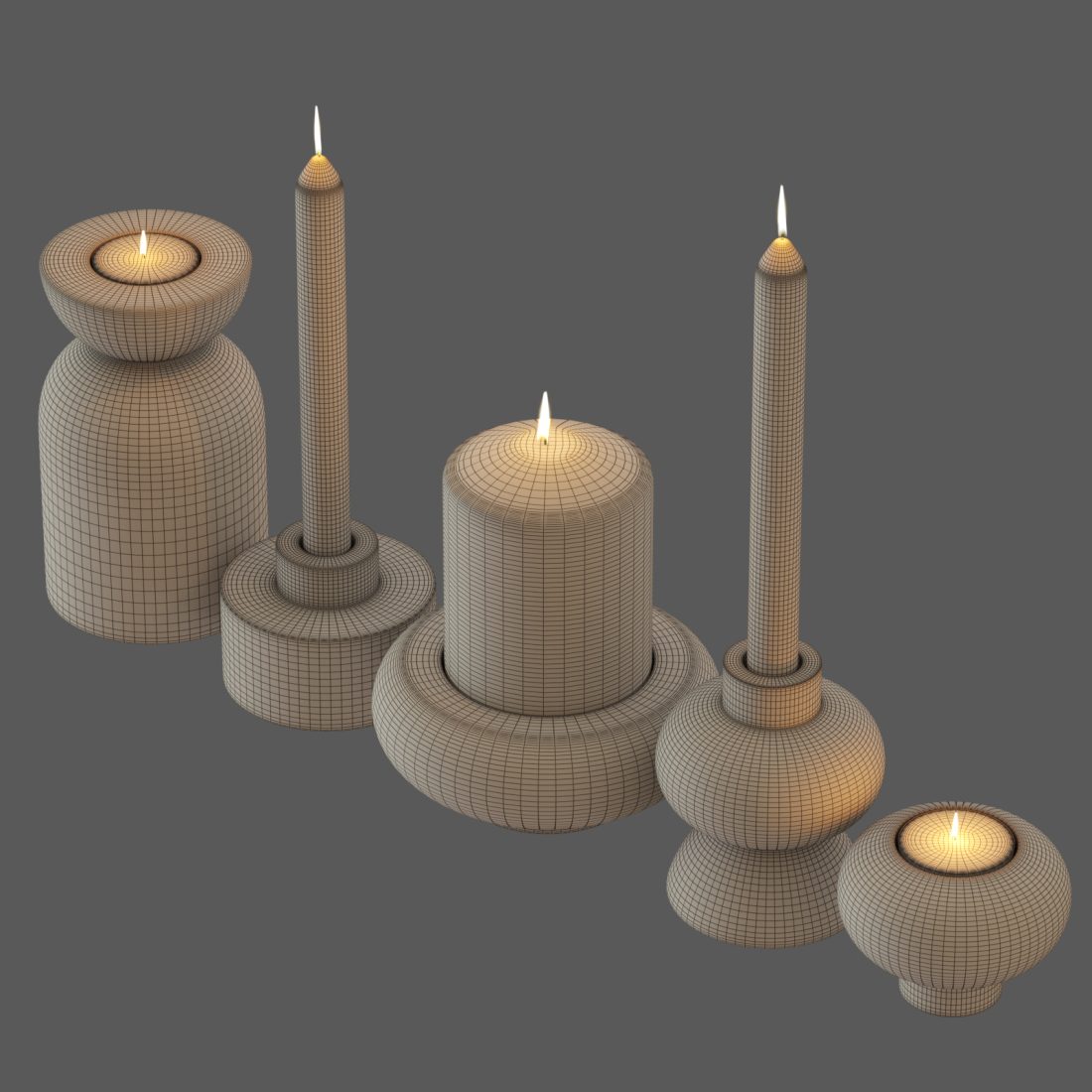 Rock Candle Holder Large - 3D Model for Corona