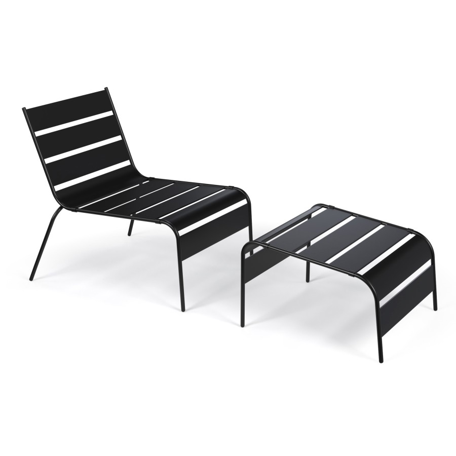 Sunbed - Black Metal Sun Lounger - 3D Model for VRay, VRay