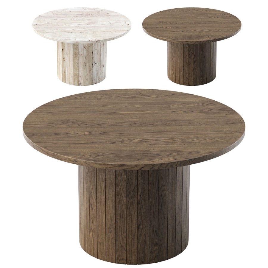 Eric Wooden Round Dining Table By Bpoint Design - 3D Model for Corona