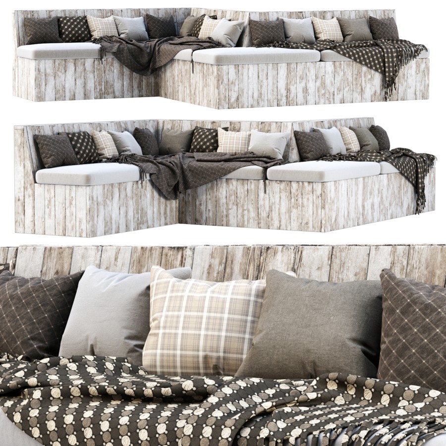 Eric Wooden Corner Restaurant Sofa Sd25 By Bpoint 3D Model for Corona ...