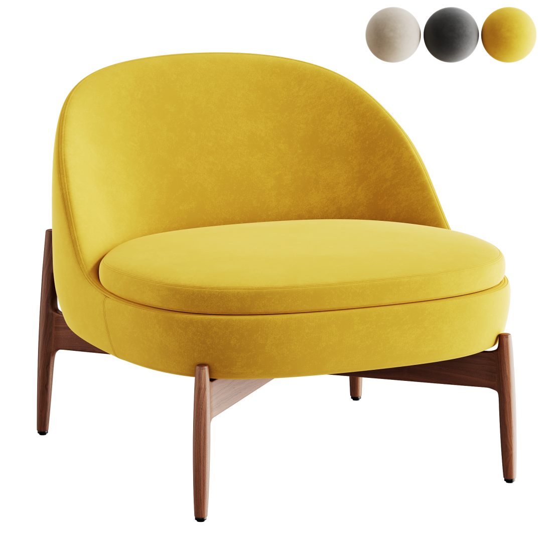 Sendai Easy Chair Minotti - 3D Model for VRay, Corona