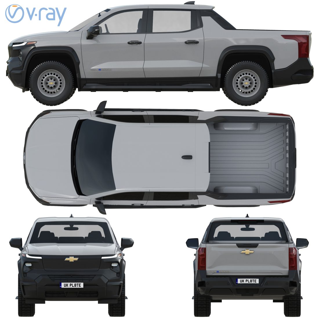 Chevrolet Silverado EV WT 3D Model for VRay | CGMood
