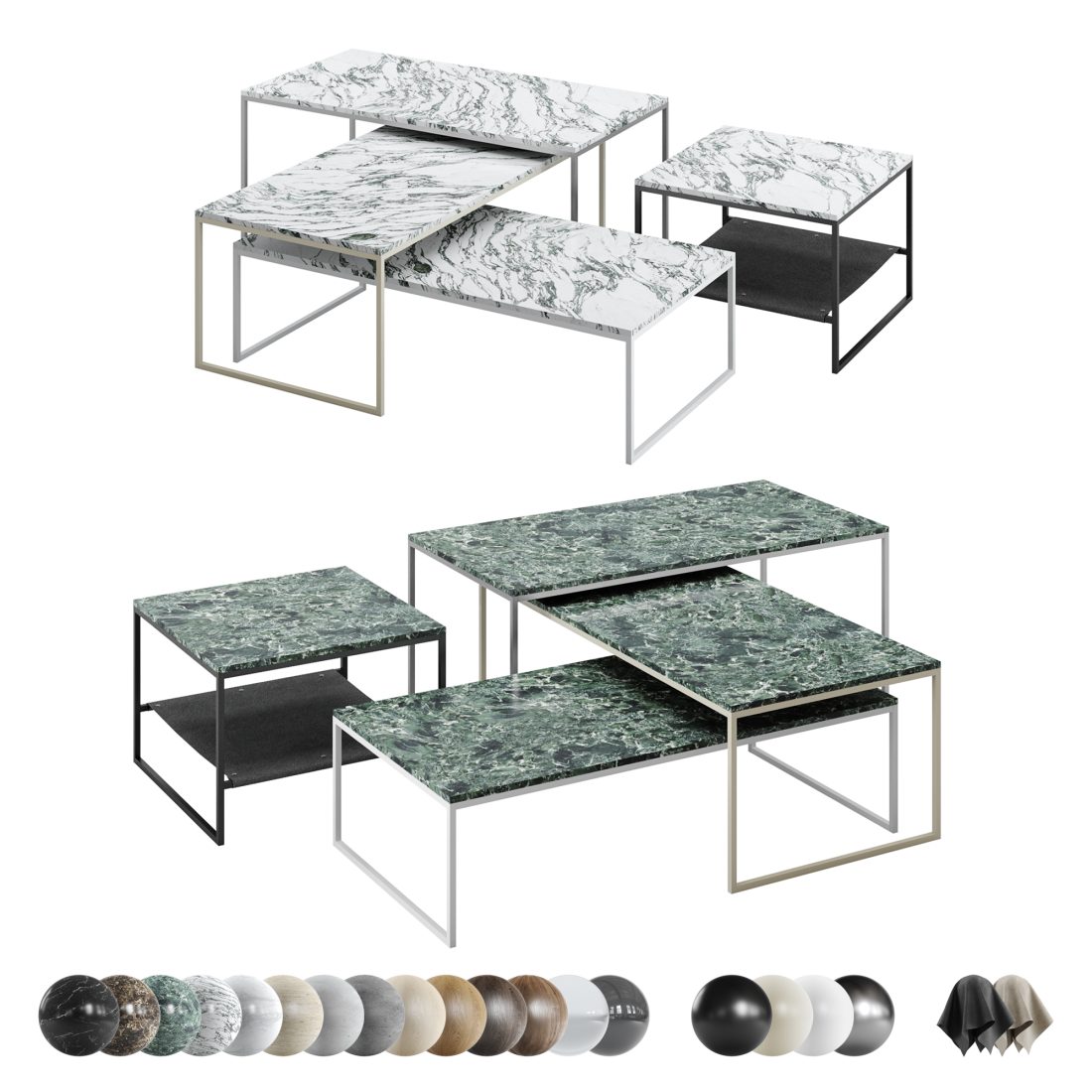 Bolia Coffee Table Como2 - 3D Model for VRay, Corona